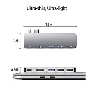 USB C Adapter for MacBook Pro 2020, MacBook Adapter HDMI, MacBook Air M1 USB Multiport USB C Hub with 4K HDMI, Thunderbolt 3, for MacBook Pro 13"-16" 2021-2016, MacBook Air 2021-2018