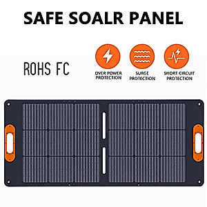 ALLWEI 100W Portable Solar Panel for 300/500W Power Station Solar Generator, 18V Foldable Solar Battery Charger with 5.5 * 2.1MM Port, Adjustable Kickstand, Waterproof IP68 for Camping Trip Outdoor