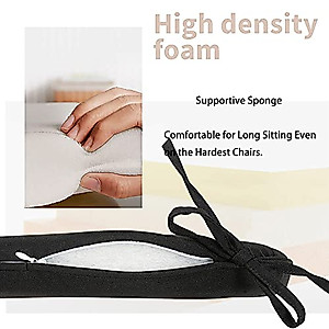 Magpie Fabrics Outdoor/Indoor 17"x16"x2" Chair Cushions with Ties Set of 4, Waterproof All Weather U-Shape Seat Pads Decoration for Patio Garden Furniture Home Office (Black)