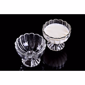 VanEnjoy Glass Bowl Set in Safe Package - Mini Prep, Dip, Dessert, Ice Cream, Bar Snack Dish Bowls - Set of 4, 4 Oz
