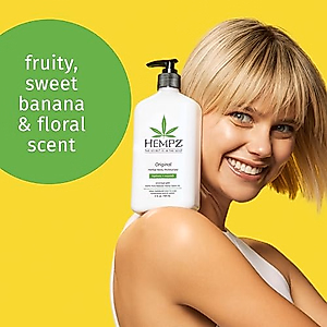Hempz Original, Natural Hemp Seed Oil Body Moisturizer with Shea Butter & Ginseng, Pure Herbal Skin Lotion for Dryness, Nourishing Vegan Cream, Floral and Banana, 17 Fl Oz, 2 Pack