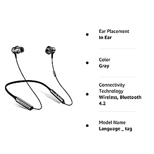 Digital Noise Cancelling Earbuds- FIIL Wireless Neckband Headphones, Premium Sound with Balanced Armature Knowles Driver, Monitoring Mode, in-Ear Bluetooth Earphones for iPhone and Android