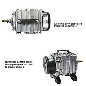 SEAJOEWE Commercial Air Pump 18 Watt Single Outlet, 6 Valve Manifold for Aquarium, Fish Tank, Fountain, Pond & Hydroponics, 396 GPH, Silver