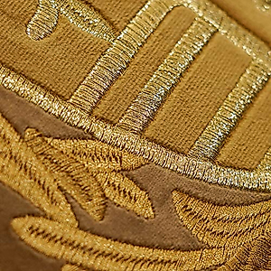 Avigers 20 x 20 Inch Embroidery Velvet Cushion Cover Shield Luxury European Pillow Case Pillowcase Home Decorative for Sofa Chair Bedroom Throw Pillow, Brown