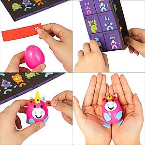 JOYIN 12 Sets Easter Eggs Decorating Craft Kit Toy for Kids, Easter DIY Animal Foam Craft Kits with Easter Eggs for Kids Easter Eggs Art Crafts Activities Easter Decorations, Easter Party Favors