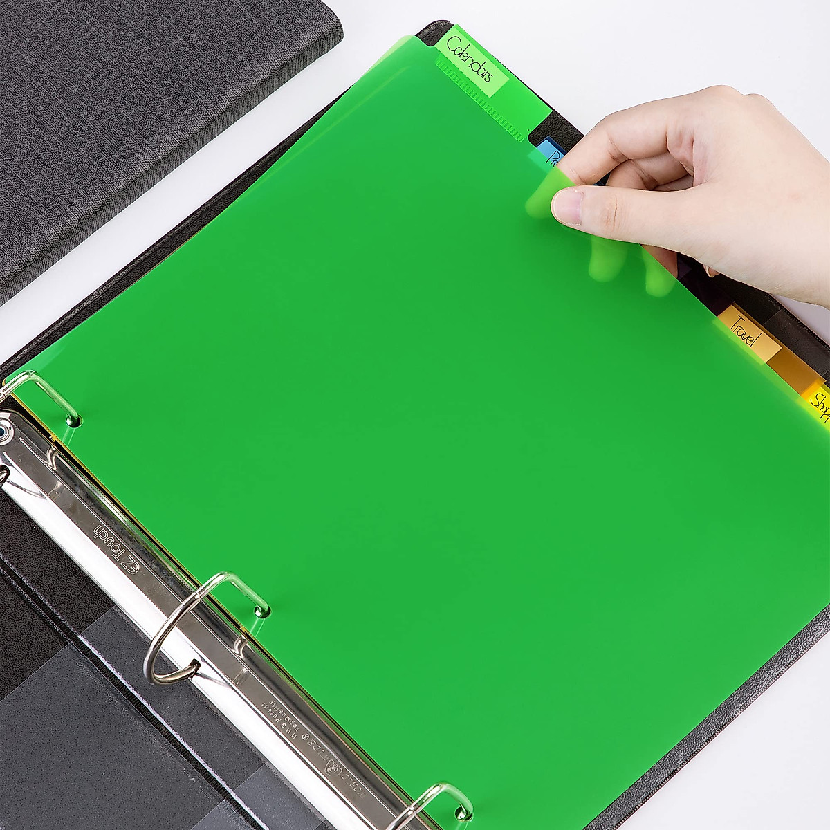 Amazon Basics 3 Ring Binder Dividers With 5 Tabs, Plastic Binder Dividers, Pack of 3 Sets (15 Dividers Total)