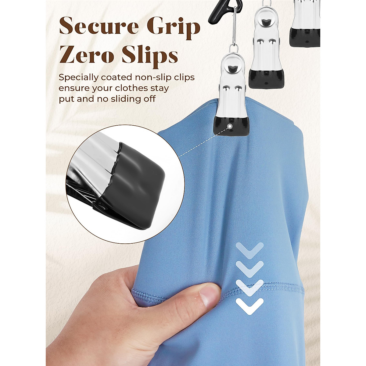 HOUSE DAY Legging Organizer for Closet, Metal Yoga Pants Hanger 2 Pack w/10 Clips Holds 20 Leggings, Space Saving Hanger Closet Organizers and Storage, Clips Hanger for Pants, Skirts, Hats, Black