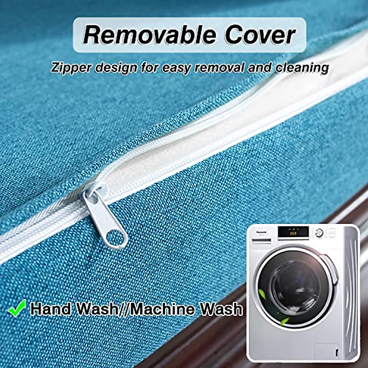 Gmsqj Custom Bench Cushions,Personalized Size Bench Pad with Non-Slip Bottom,Indoor/Outdoor Thickened Foam Furniture Cushion for Garden Patio Bench,Bay Window,50D High Elastic Sponge Filling