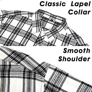 Men's Button Down Plaid Flannel Casual Shirts Brushed Regular Fit Long Sleeve Shirts Yellow Black Plaid Large