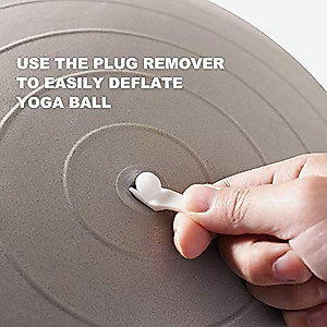 Exercise Ball Pump, Hand Air Pump for Stability Workout Yoga Ball, with 2 Plugs for Valve & 1 Plug Remover for Easy Deflation (Hand Pump)