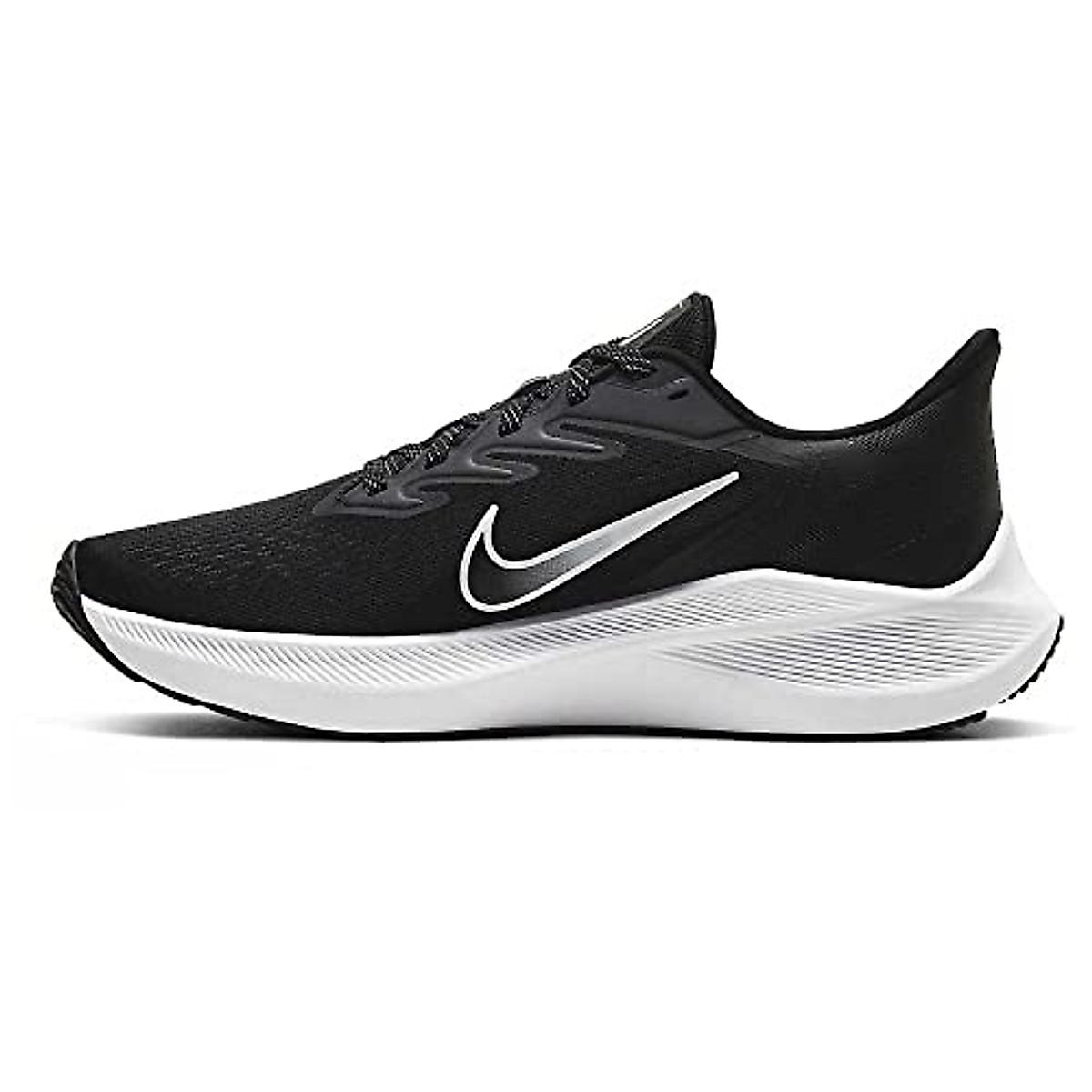 Nike Women's WMNS Zoom Winflo 7 Running Shoe, Black/White/Anthracite, 8.5