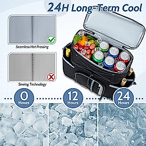 Elviros Cooler Backpack 34 Cans, Insulated Leakproof Bag with Dual Compartments, Large Waterproof Cooler Bag for Men and Women Lightweight Lunch Backpack for Travel Hiking Camping