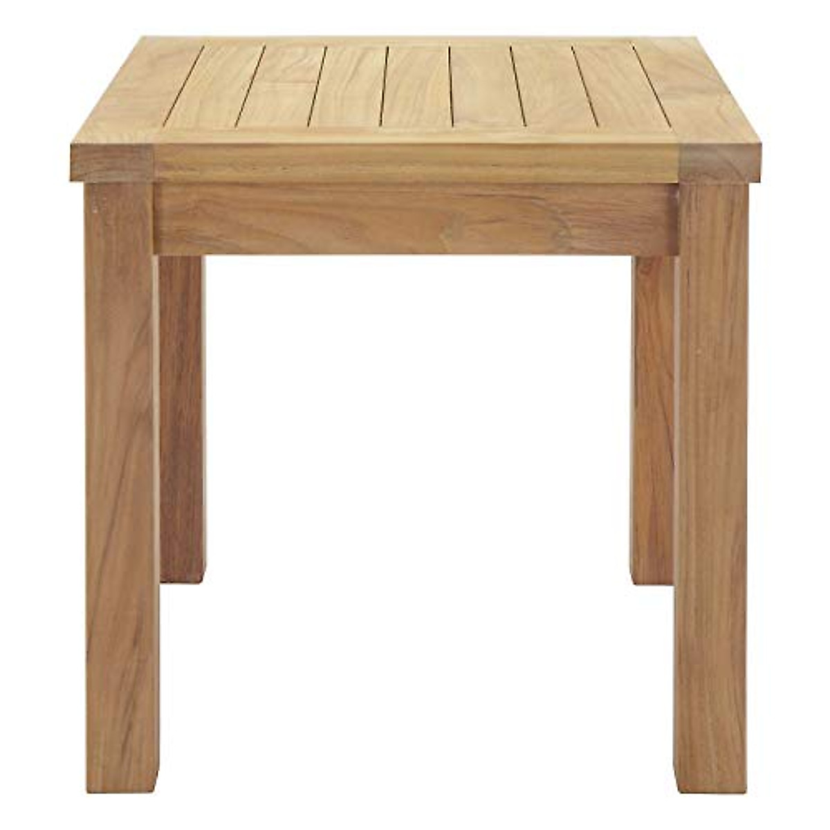Modway Marina Premium Grade A Teak Wood Outdoor Patio Square Side End Table in Natural