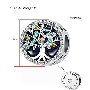 MZC Jewelry Family Tree of Life Charm Family is a Circle of Love Charm Beads for Women Mom Mother Snake Charms Pandora Bracelets