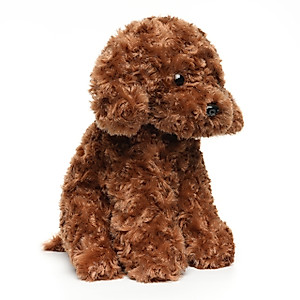 WEIGEDU Labradoodle Plush Toy, Fluffy Red Poodle Stuffed Animal, 12.6" - Perfect for Kids, Babies, Birthday