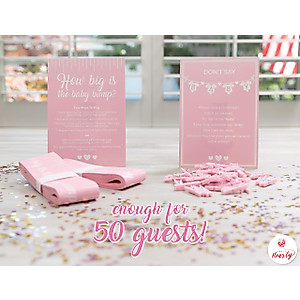 Party Hearty Funny Baby Shower Games for Girl, Set of 2: How Big is The Baby Bump & Don't Say Baby, Pink