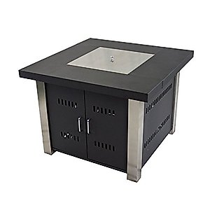 Pleasant Hearth OFG901T Montreal Square Gas Fire Pit Table, 38"