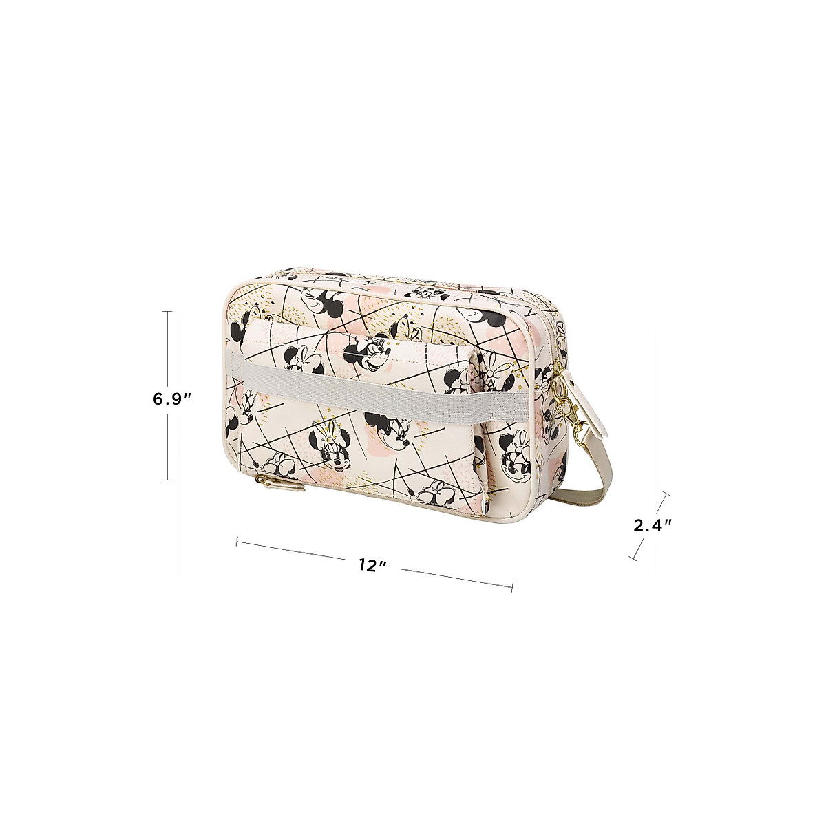Petunia Pickle Bottom Companion Diaper Clutch with Fold-Out Changing Pad, For On-The-Go Parents, Fits Baby Essentials, Lightweight & Easy To Clean (Shimmery Minnie Mouse)