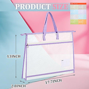 Bulyoou 3 Pcs A3 Project Bag for Quilting Craft Storage for Quilters Clear Mesh Design Art Supply Bag Artwork Storage Organize for Artworks Charts and Teaching Material Multipurpose