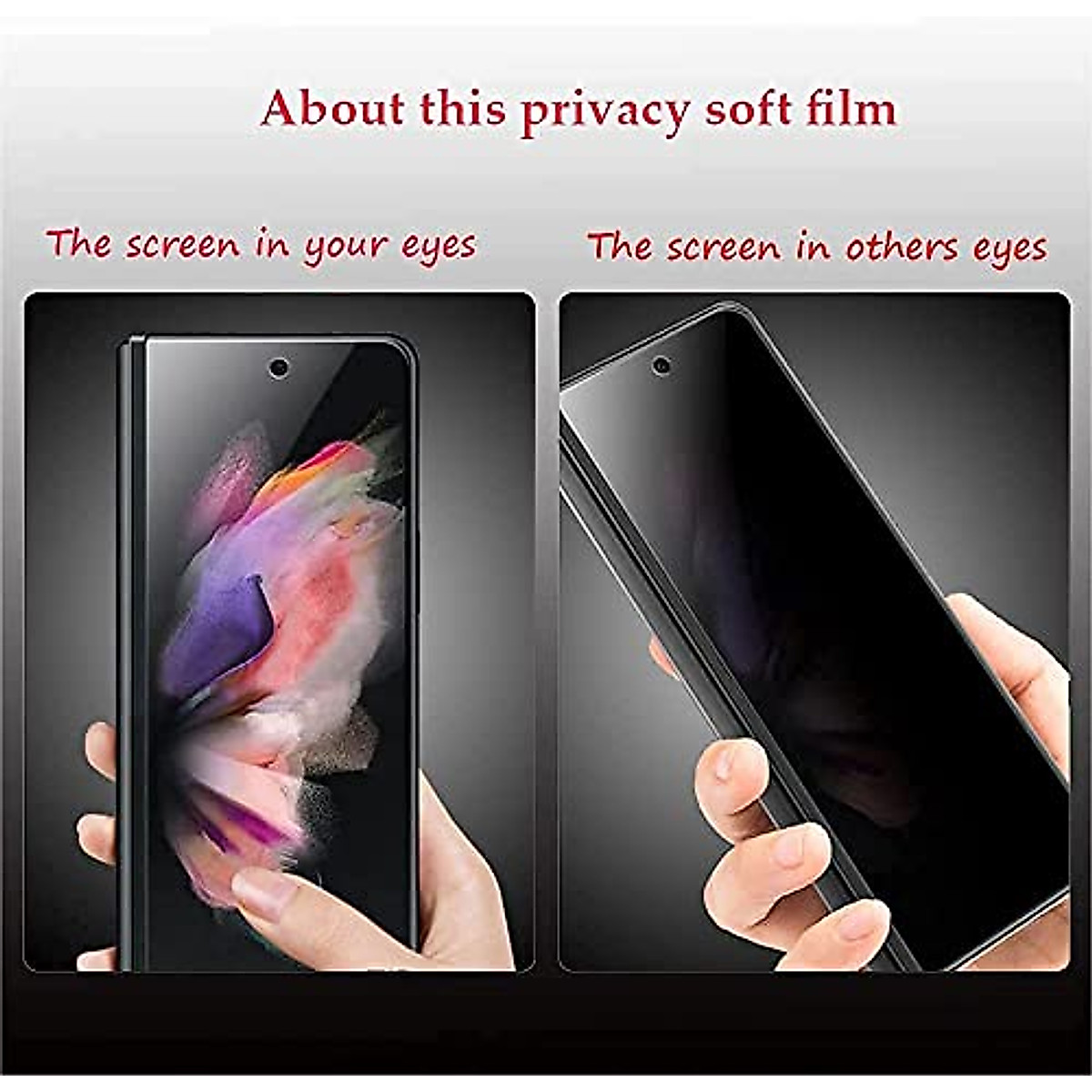 Tosuua For Samsung Galaxy Z Fold 3 5G Privacy Screen Protector Anti-Peeping Nano Soft Film Outer Screen+Inner Screen Anti-Peeping film Anti-Spy Protective Film