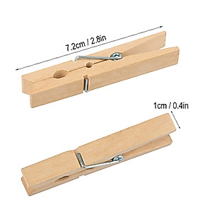 Wood Clothes Pins, 400 PCS 2.83 inches Clothes Pins Wooden for Multipurpose Everyday Laundry, Clothes, Towels, Craft, Photos, Art Wall, by GNIEMCKIN.
