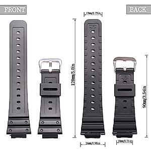 XBHSW Resin Watch Band Compatible with Casio G-Shock GA2100 GA2110 GA-B2100 Series Black Men's Replacement Strap Sports Waterproof Bracelet