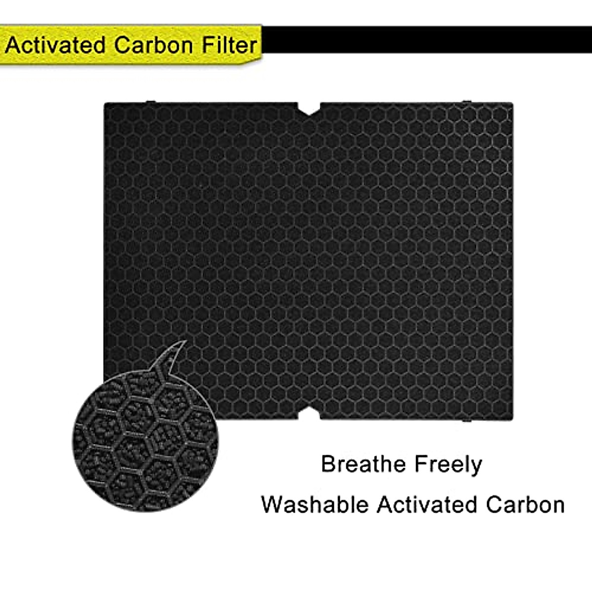 116130 Replacement Filter H for Winix 5500-2 AM80 Air Purifier True HEPA Activated Carbon Pre-Filters 2 Pack Washable Advanced Control Filter and 2 Pack PlasmaWave Odor Reducing Carbon Filters