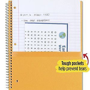 Five Star Spiral Notebooks, 3 Pack, 3 Subject, Wide Ruled Paper, 10 1/2" x 8", Blue, Red, & Black (930081)