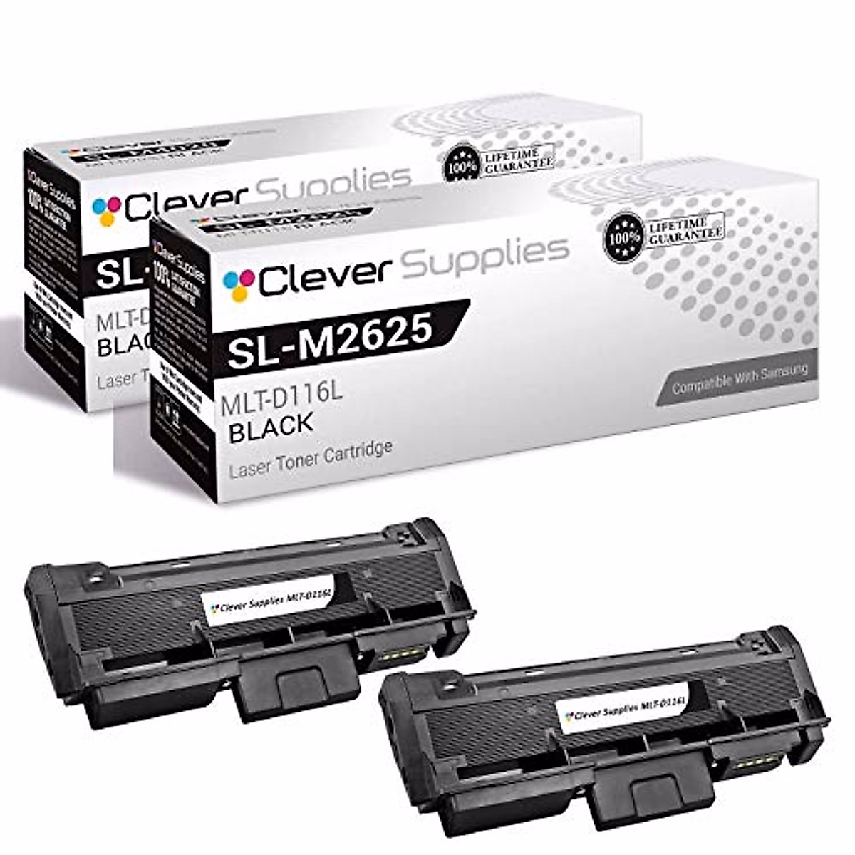 CS Compatible Toner Cartridge Replacement for Samsung SL-M2625D MLT-D116L Black SL-M2625D SL-M2675F SL-M2825DW SL-M2835DW SL-M2875FD SL-M2875FW SL-M2885FW Xpress SL-M2625D Xpress M2826 M2875 DW 2 Pack