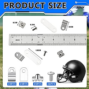 Football Helmet Repair Kit Football Helmet Hardware Kit R Shape Football Visor Clips Screws Nuts with Rubber Gaskets for Youth Hockey Baseball Sports (32 Pcs)