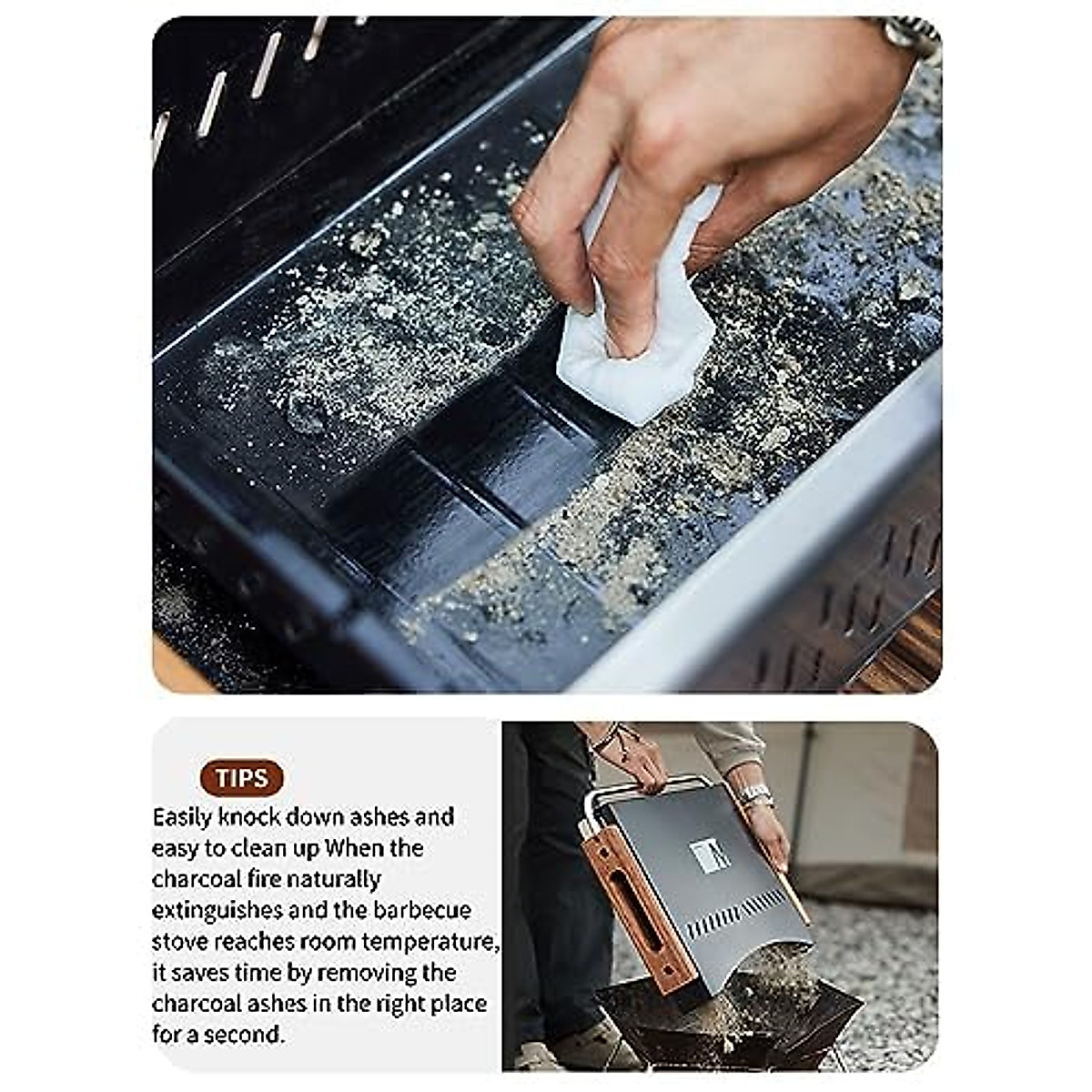 Naturehike Charcoal Grills Portable Charcoal Grill BBQ Grill Small Folding Tabletop Grill Mini Stainless Steel Outdoor Cooking Propane Grill Camping Beach Traveling Picnic Backyard (Gray)