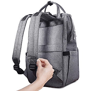 SUNVENO Baby Diaper Bag Backpack, Large Capacity Travel Backpack with Portable Changing Pad for Moms Dads, Grey