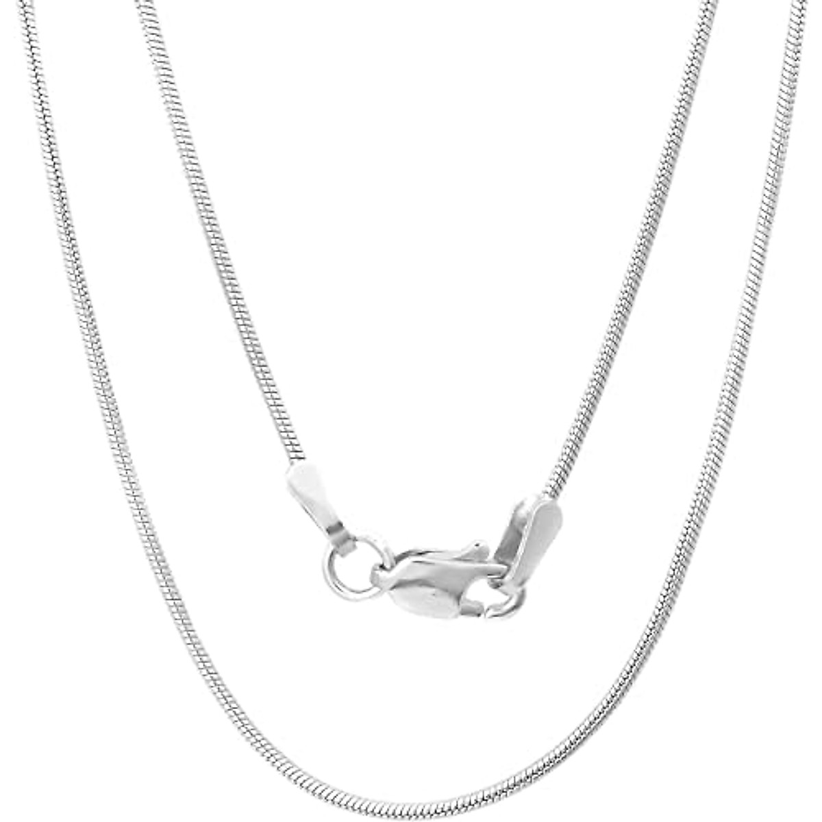 Verona Jewelers Sterling Silver 1.5MM 2MM Italian Solid Round Snake Chain Necklace-Sterling Silver Chain for Pendants, Magic Flexible Snake chain (18-30) (20, 3MM)