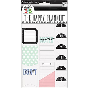 me & my BIG ideas Create 365 The Happy Planner "Don't Forget" Stickers, 6 Sheets (PPS-54)