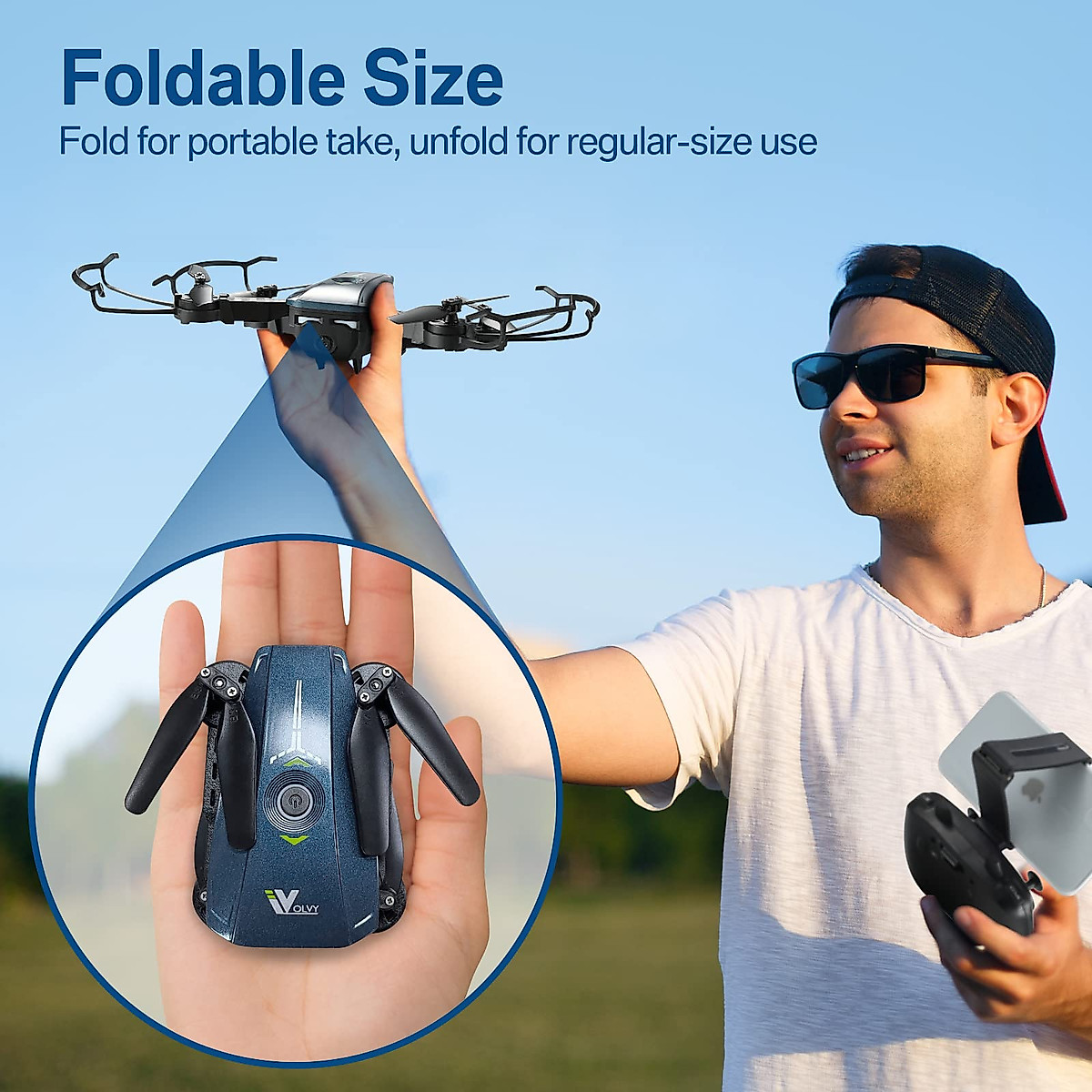 Drones with Camera for Adults/Kids/Beginners 1080P HD APP/Voice Control Camera Drone Easy to Control One-key Returning Altitude Hold 3D Flip 3 Speeds Toy Drone for Kids Gift Ideas for Boys Girls