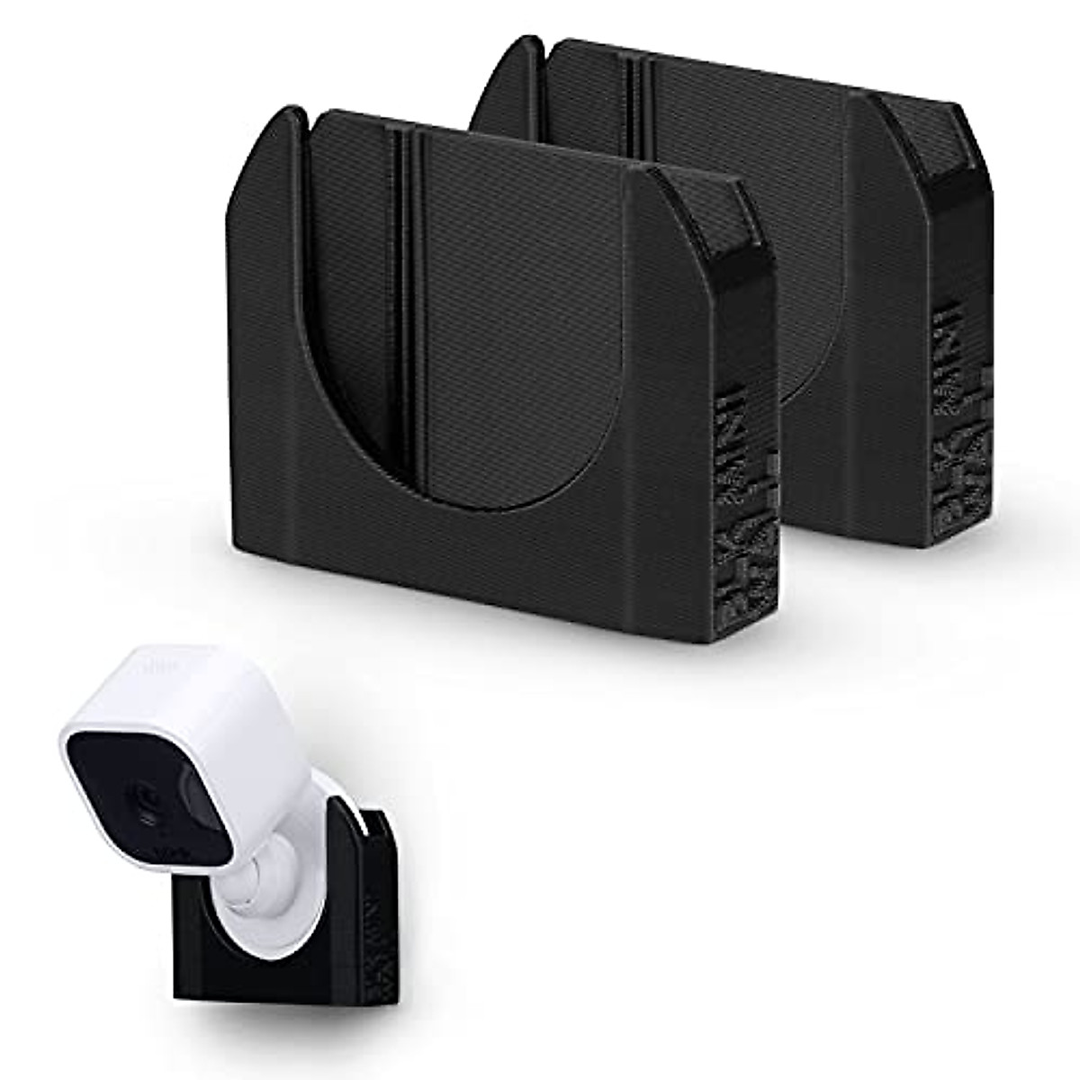 BRAINWAVZ Adhesive Wall Mount for Blink Mini Camera, 2 Pack, No Hassle Holder, Strong 3M VHB Tape, No Screws, No Mess Install, Bracket Stand (Black)