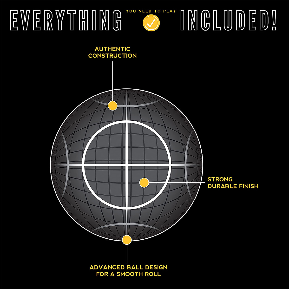 Franklin Sports Bocce Sets - Regulation Bocce Balls and Pallino - Beach and Lawn Bocce Set for Adults - Advanced, 90mm