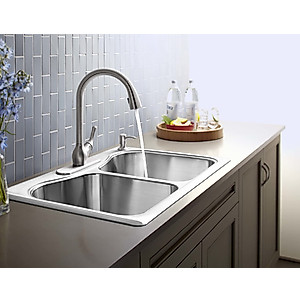 KOHLER R776-SD-VS Barossa Kitchen Faucet with Soap/Lotion Dispenser, Vibrant Stainless