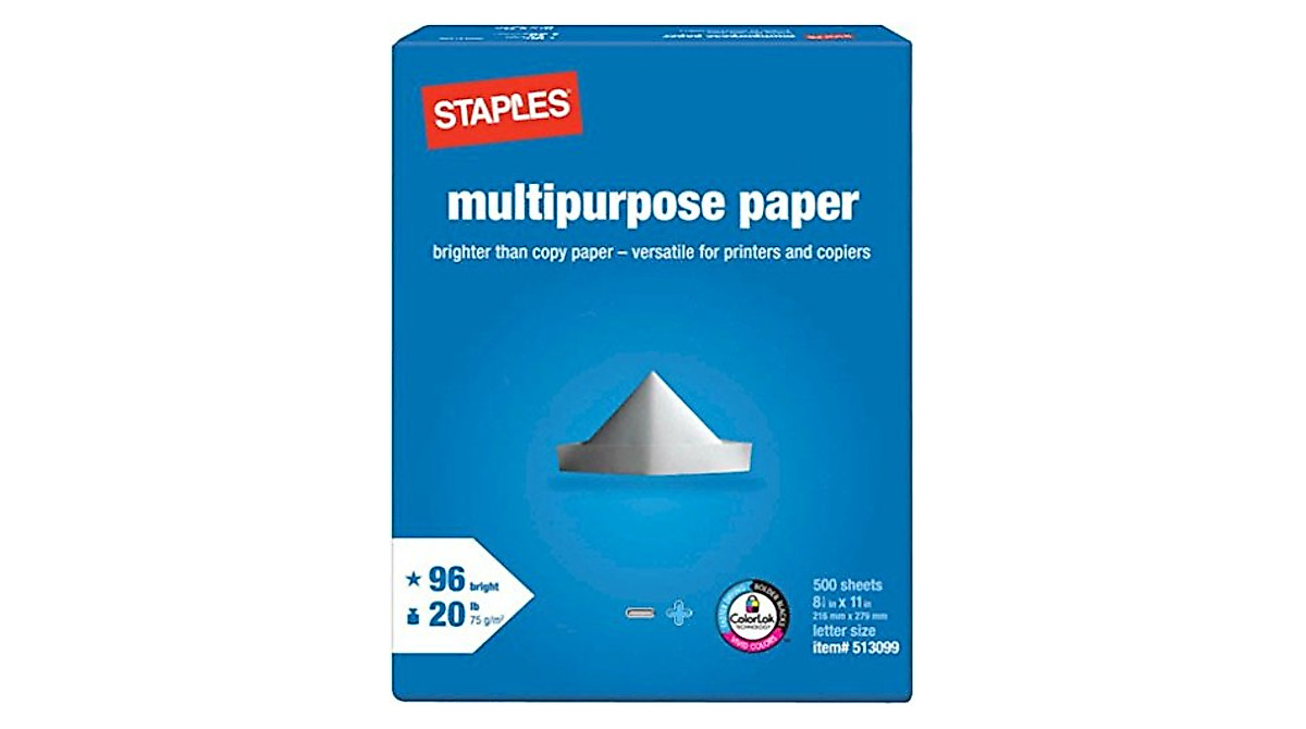 Staples Multipurpose Printer Paper – 2 Pack, 1000 Sheets
