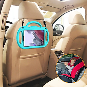 LTROP Shockproof Kids Case for Samsung Galaxy Tab A7 Lite (8.7-inch) 2021 Model SM-T220 / T225 / T227 with Handle Stand & Shoulder Strap, Blue