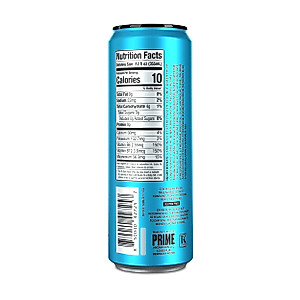 PRIME Energy BLUE RASPBERRY | Zero Sugar Energy Drink | Preworkout Energy | 200mg Caffeine with 355mg of Electrolytes and Coconut Water for Hydration| Vegan | Gluten Free |12 Fluid Ounce | 24 Pack