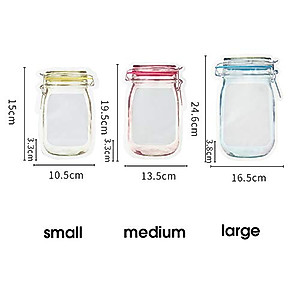 Reusable Mylar Storage Bags, 32 Ziplock Sealing Food Preserve Mason Jar Bags, Easy to fill and seal, Moisture proof, Transparent matte, Smooth edges, Sizes Large, Medium, Small