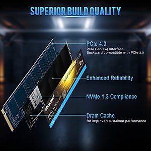 INLAND 8TB Performance Plus NVMe Internal Gaming SSD Solid State Drive - Gen4 PCIe, M.2 2280, DRAM Cache, 176-Layer TLC 3D NAND Flash, Up to 7000MB/s