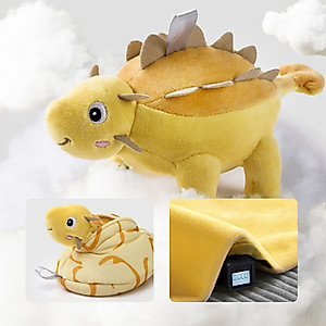 TUMAMA Stuffed Toys,Hanging Reversible Dinosaur & Egg Plushies Set for Easter Decoration Baby Gym Carseat Crib,Soft Plush Animal Toy for Kids Toddlers Boys Girls,3PCS