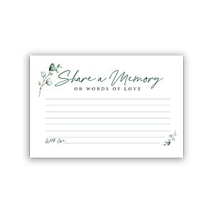 CLEVER SIGNS 50 Pcs Share a Memory Card, 4" x 6" - for Celebration of Life Birthday Anniversary Memorial Funeral Graduation Bridal Shower Game
