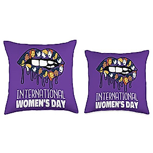 international womens day decorations & apparel 8 March International Womens Day 2023 Throw Pillow, 16x16, Multicolor