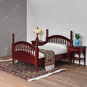 iLAND Miniature Dollhouse Accessories of Woven Dollhouse Rug 9.4” x 5.7” 9.2" x 1.8" for Dollhouse Furniture on 1/12 Scale and Dolls 3” - 12” (2pcs Spring)