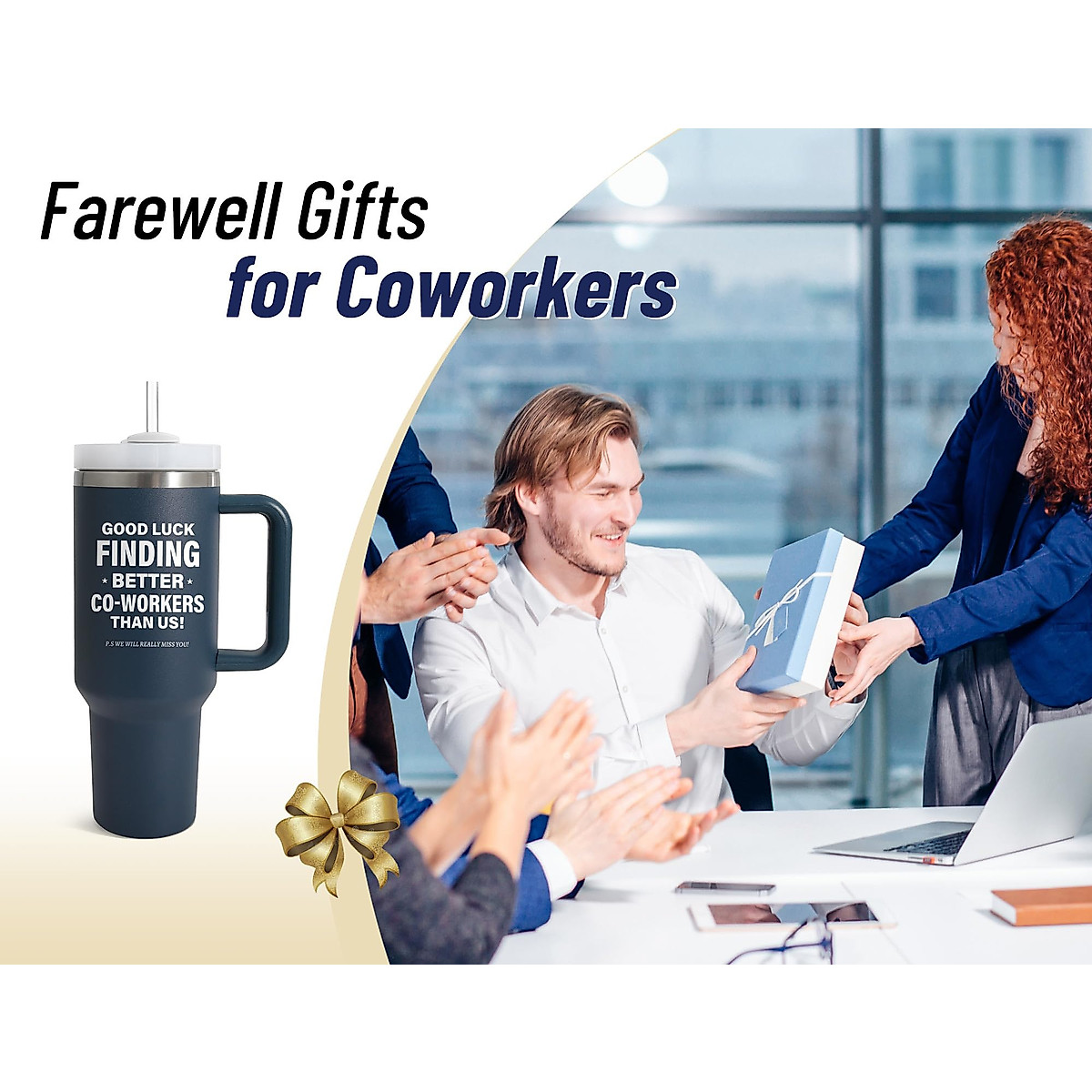 DLOCCOLD Farewell Gifts for Coworkers, Going Away Leaving Gift For Coworker, Good Luck Finding Better Coworkers Than Us Gifts For Colleagues, Boss, Friends, Men, Women, 40oz Tumbler, Midnight Blue