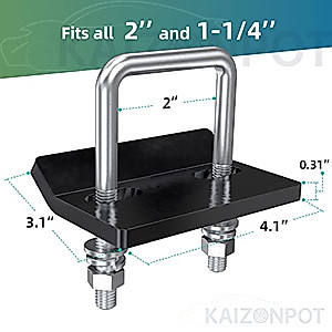 Hitch Tightener, Anti Rattle Stabilizer, Heavy Duty Steel Trailer Hitch Clamp for 1 1/4 Inch and 2 Inch Hitches, Reduce Movement on Hitch Mount Cargo Carrier by KAIZONPOT