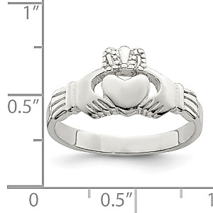 925 Sterling Silver Irish Heart Love Claddagh Celtic Ring Size 7